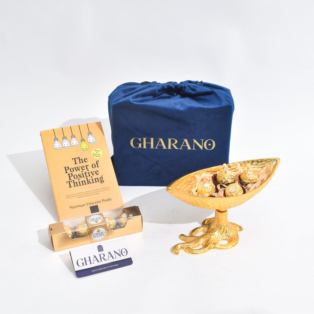 Golden stand tray best house warming gift – Gharano